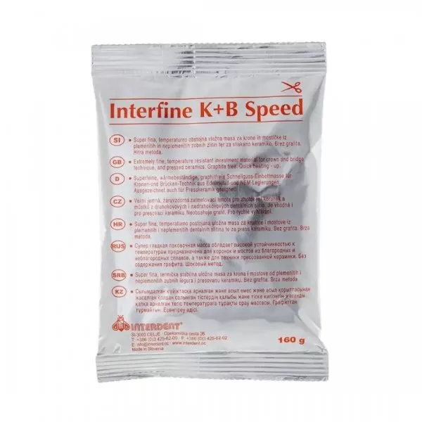 Пакувальна маса INTERFINE K+B SPEED (прес кераміка) 6.5 кг, INTERDENT ...